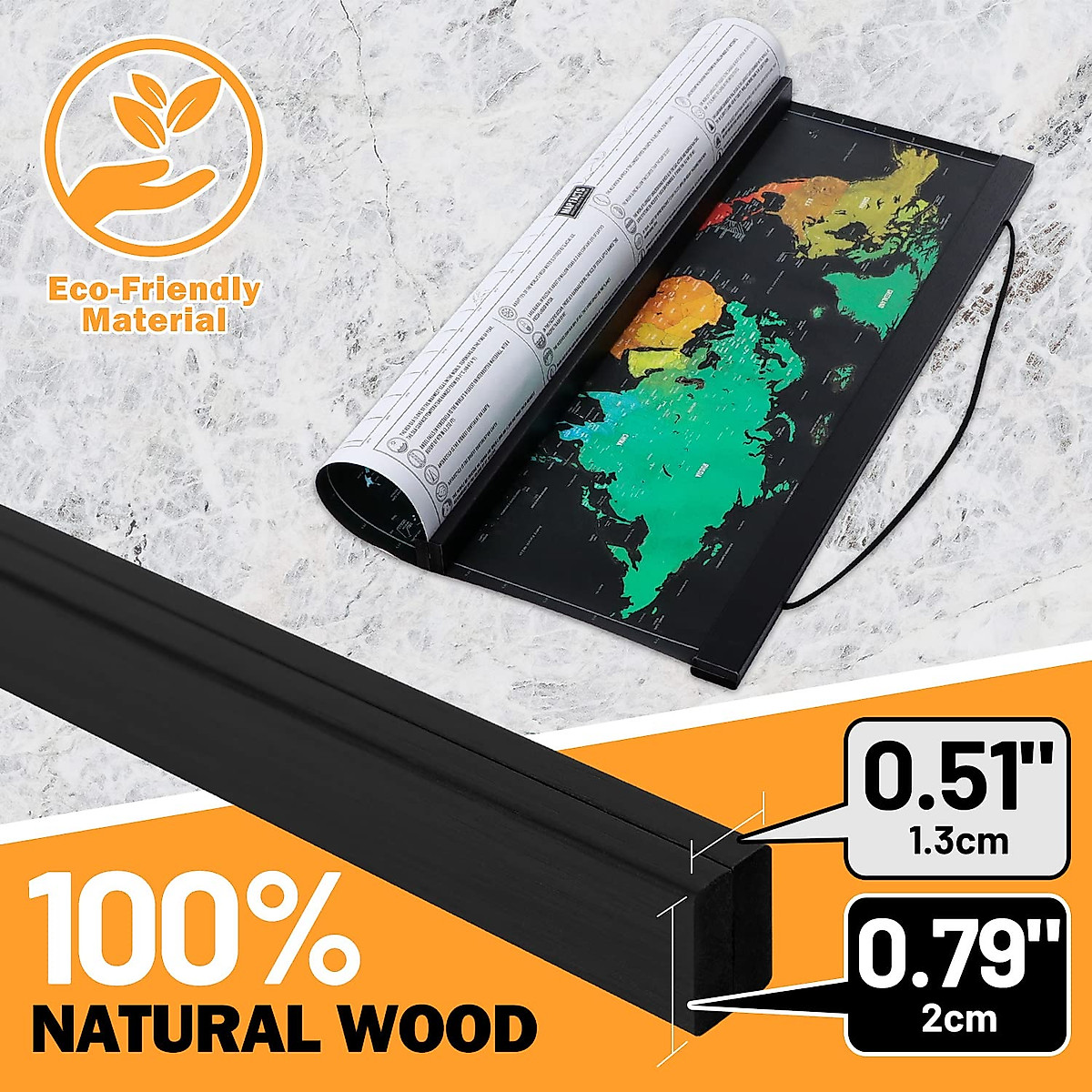 20x30 20x28 Poster Frame, Magnetic Light Wood Frame Hanger for Photo Picutre Canvas Artwork Art Print Wall Hanging (1 Pack, 20", Black)