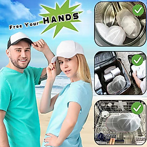 MCHKJ Hat Washer for Washing Machine, Cap Washer with Mesh Bags, Hat Washer for Baseball Caps, Hat Cleaner/Cleaning Protector Cage (White - 2 Pack)