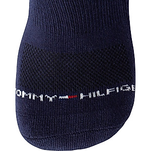 Tommy Hilfiger Men's Athletic Socks - Cushion Crew Socks (3 Pack), Size 7-12, Navy Assorted