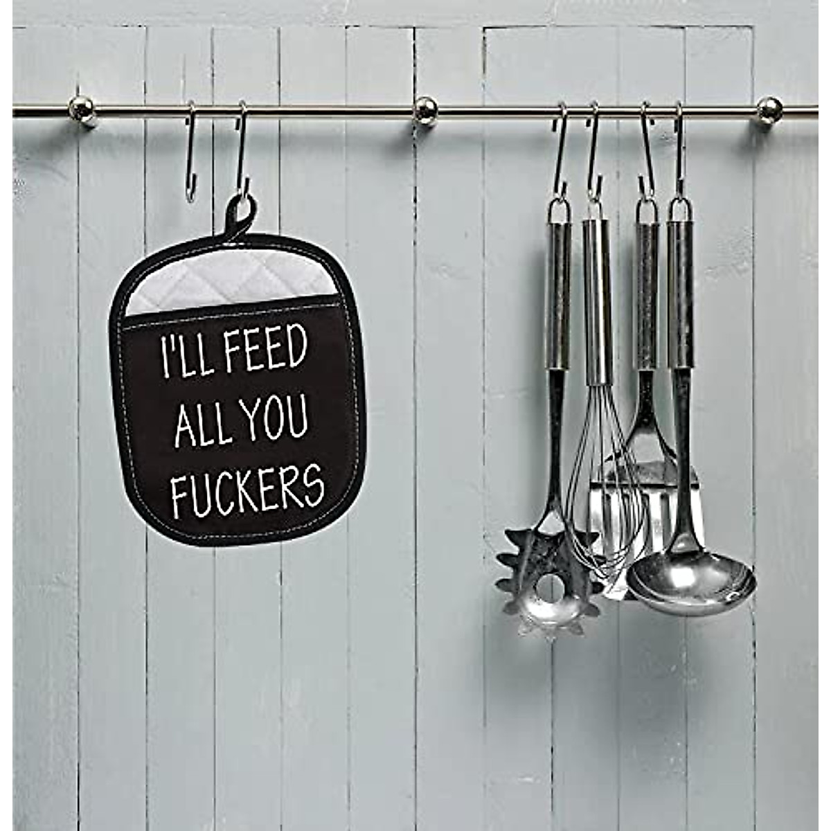 Funny Oven Pads Pot Holder with Pocket for Baker I’ll Feed All You Fuckers (All You Fuckers)