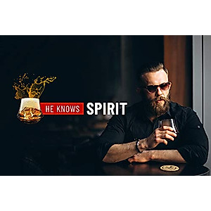 SPIRIT LUX Aroma Enhance Bourbon Glasses Gift- Set for Men included extra Large Whiskey Stones, Whiskey Glass Gift Set for brother and sister in laws. Scotch glass crystal stainless steel ice cube