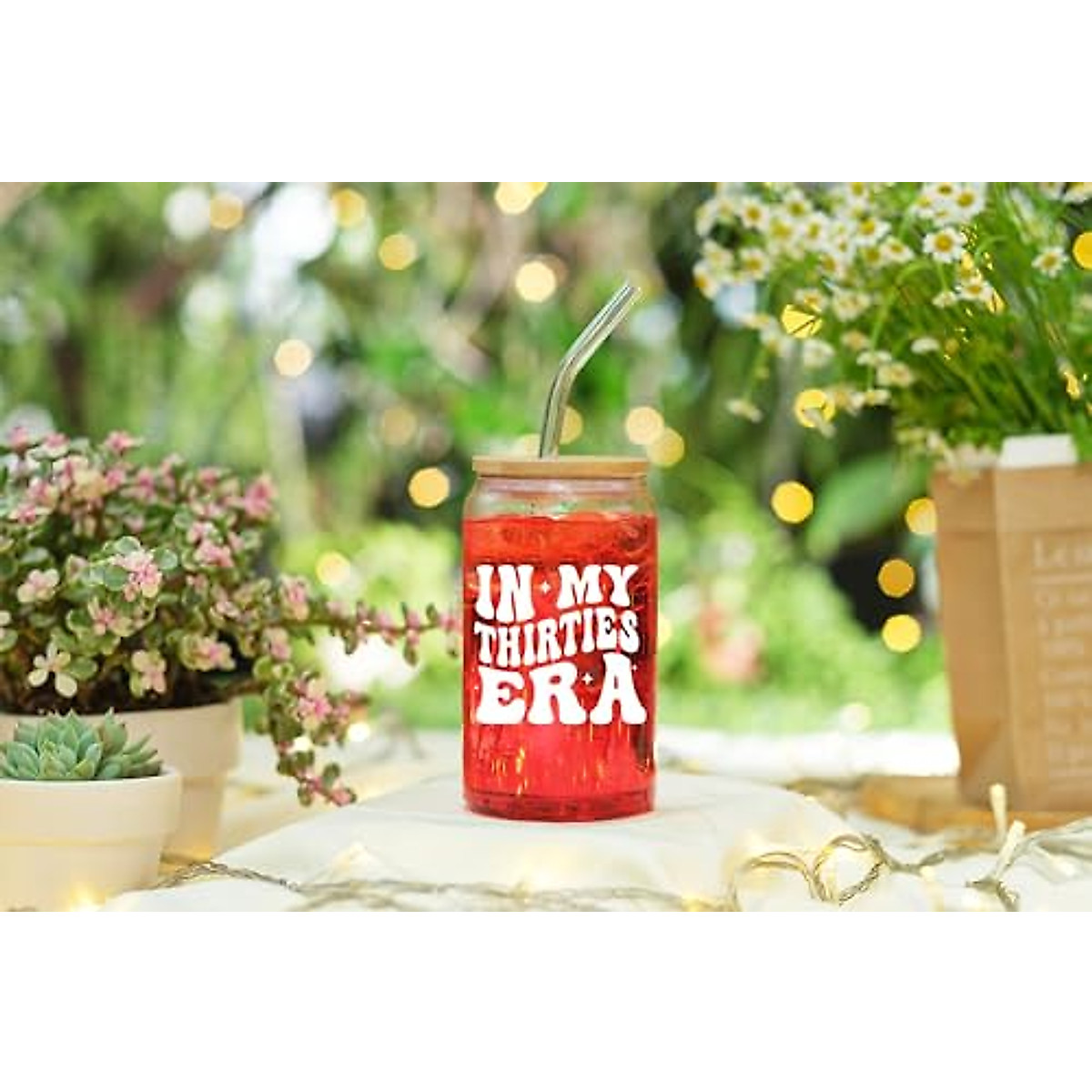 NewEleven 30th Birthday Gifts For Women - 30s Birthday Decorations For Women - 30 Year Old Gifts For Her, Women, Sister, Mom, Daughter, Best Friend - In My Thirties Era Glass - 16 Oz Coffee Glass