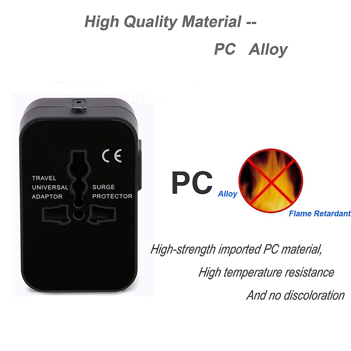 Vishui Premium Travel Adapter, Portable Universal All in One Worldwide Power Adapter, European Travel Plug Adapter, Power Converter Adapter, for AC Power Plug, Car Power, with Dual USB Charging Ports