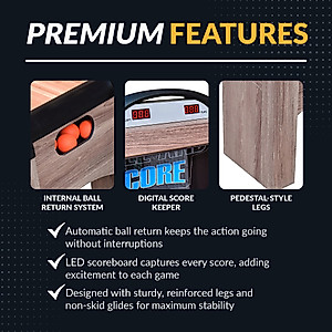 Hathaway Shooting Star 9-ft Arcade Ball Roll and Score Machine Table with LED Electronic Scorer and Sound, Great for Family Recreation Game Rooms, Driftwood