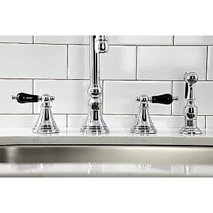 Kingston Brass KS2791PKLBS Duchess Widespread Kitchen Faucet with Brass Sprayer, Polished Chrome