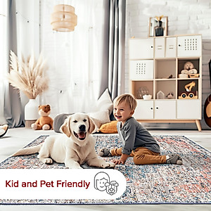 nuLOOM Sawyer Vintage Transitional Area Rug - 8x10 Area Rug Vintage Multi/Ivory Rugs for Living Room Bedroom Dining Room Kitchen