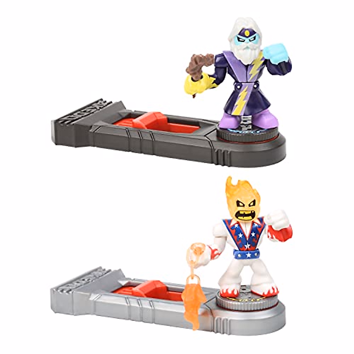 Akedo - Ultimate Arcade Warriors Versus Pack Thunderwind Vs Burnout Mini Battling Action Figures Ready, Fight, Split Strike