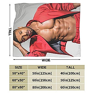 Michael B. Jordan Eric Stevens Soft and Comfortable Warm Fleece Blanket for Sofa,Office Bed car Camp Couch Cozy Plush Throw Blankets Beach Blankets (50"x40")