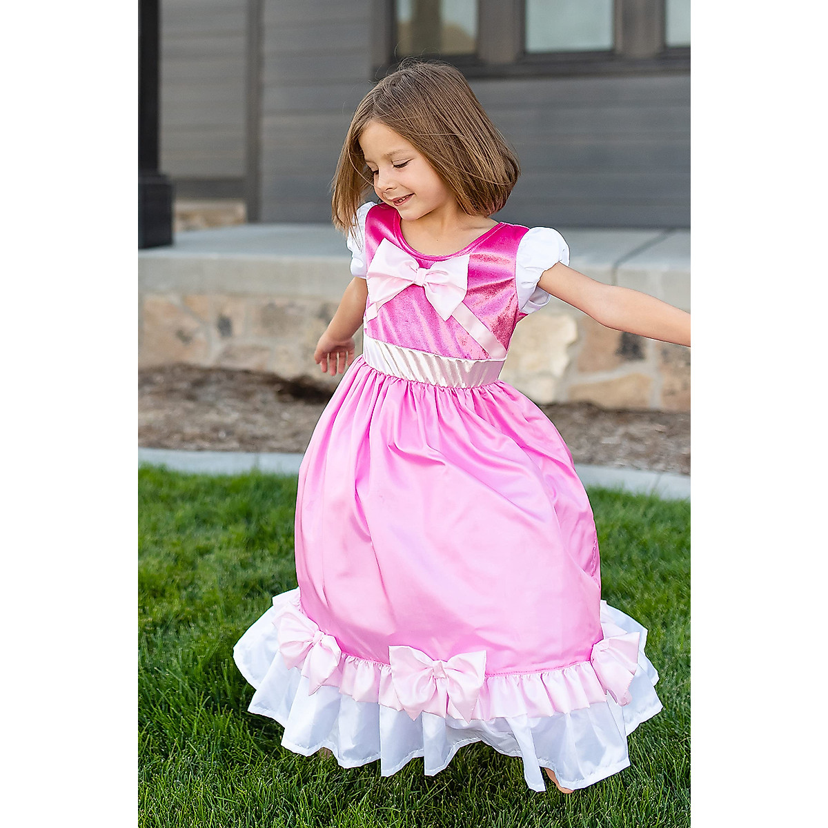 Little Adventures Cinderella Ball Gown Dress up Costume (Large Age 5-7) - Machine Washable Child Pretend Play and Party Dress with No Glitter