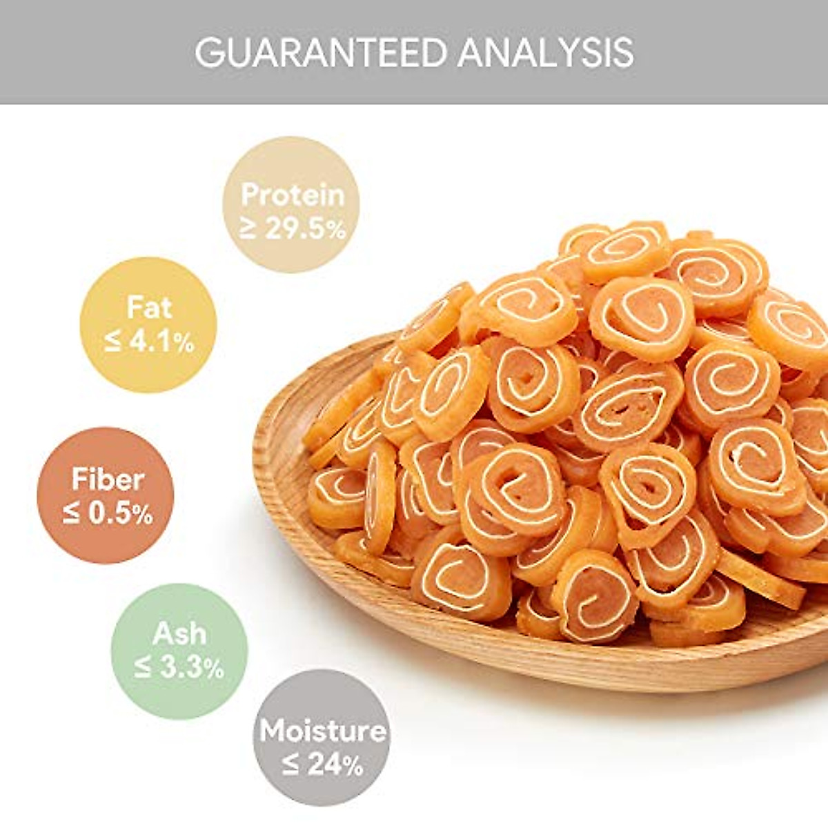 Jungle Calling Chicken Wrapped Dog Treats, Grain Free Soft Chewy Chicken&Codfish Treats for Training Rewards,10.6Ounce