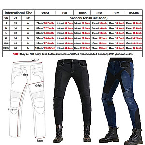 Summer Mesh Motorcycle Riding Jeans with Armor Motocross Racing Slim Stretch Pants (L=32, Black)