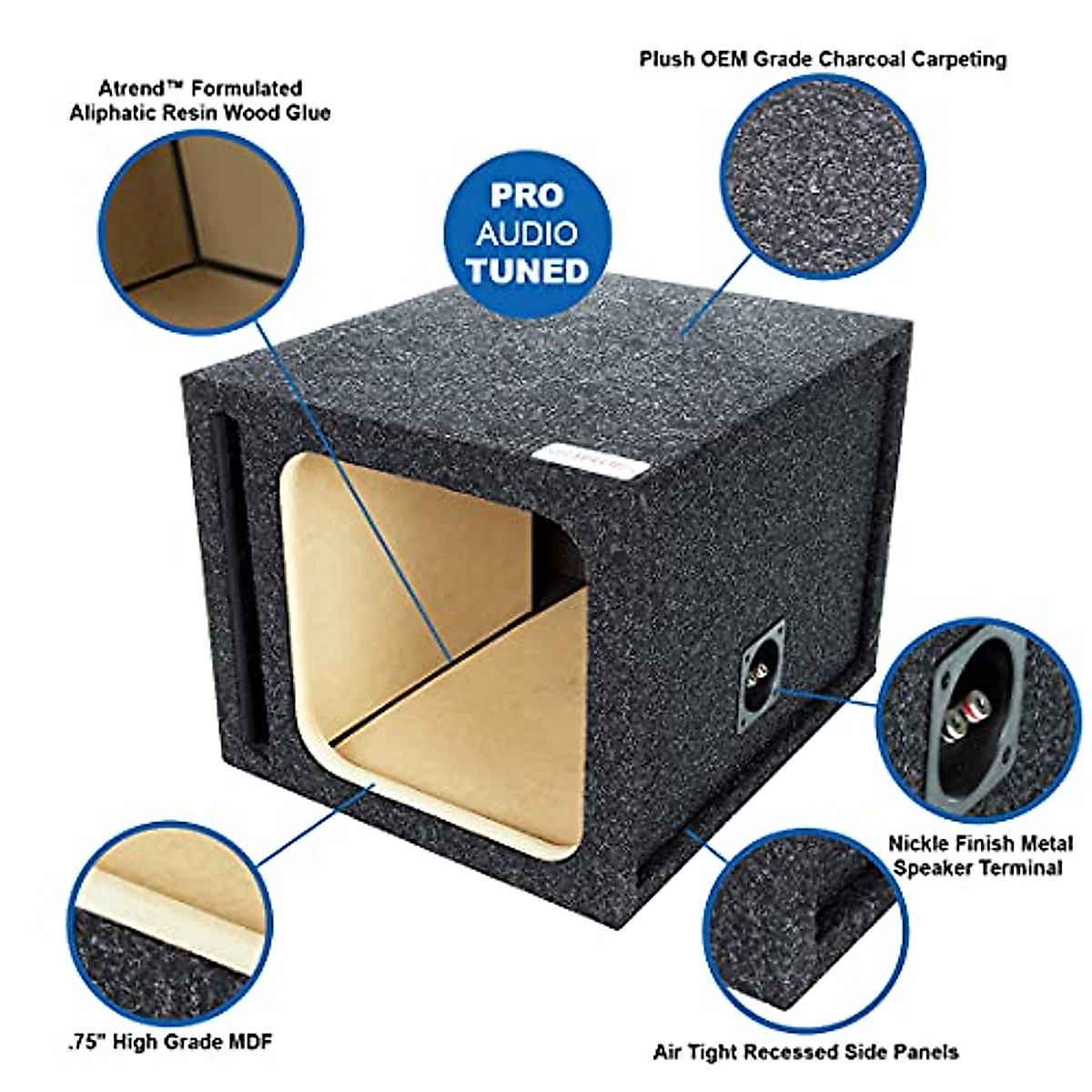Bbox Single Vented 15 Inch Subwoofer Enclosure Engineered for Kicker Solo-Baric Model L5 & L7 Subwoofers - Car Subwoofer Boxes & Enclosures & Subwoofer Box Improves Audio Quality, Sound & Bass