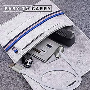 Rybozen Aluminum 6-in-1 USB 3.0 Hub, Powered USB Hub with CF/SD/TF Card Port, Card Reader Hub for Mac Pro, iMac, MacBook, Laptop and Desktop PC