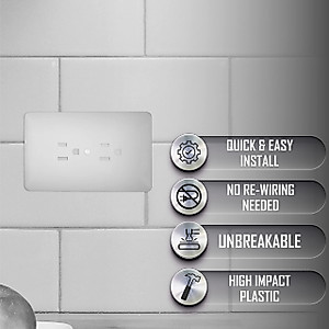 Taymac 2000W Masque 2000 1-Gang Decorator Style Wallplate, Paintable Duplex Outlet Cover, White (1-Pack)