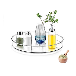 1Pack - 8.6" Clear Lazy Susan Organizer for Cabinet – Quality-Crafted, Durable Turntable Organizer, Bathroom & Cabinet Organizer for Pantry Organization and Storage – Kitchen Organization by TLC Depot