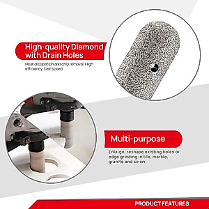 Diamond Tile Hole Saw Kit 10-Pack, DT-DIATOOL Diamond Core Drill Bits Set 6/6/8/19/35/51/65mm+20mm Diamond Finger Bit+50mm Diamond Chamfer Bit+SDS Adapter for Porcelain Ceramic Tile Marble Granite