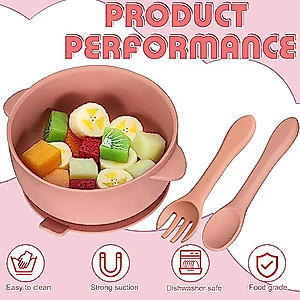Tanlade 6 Pack Baby Silicone Suction Bowls with Lid Spoon Fork BPA Free Baby Led Weaning Food Bowl Toddler Food Storage Bowl Dishwasher Microwave Safe Feeding Set