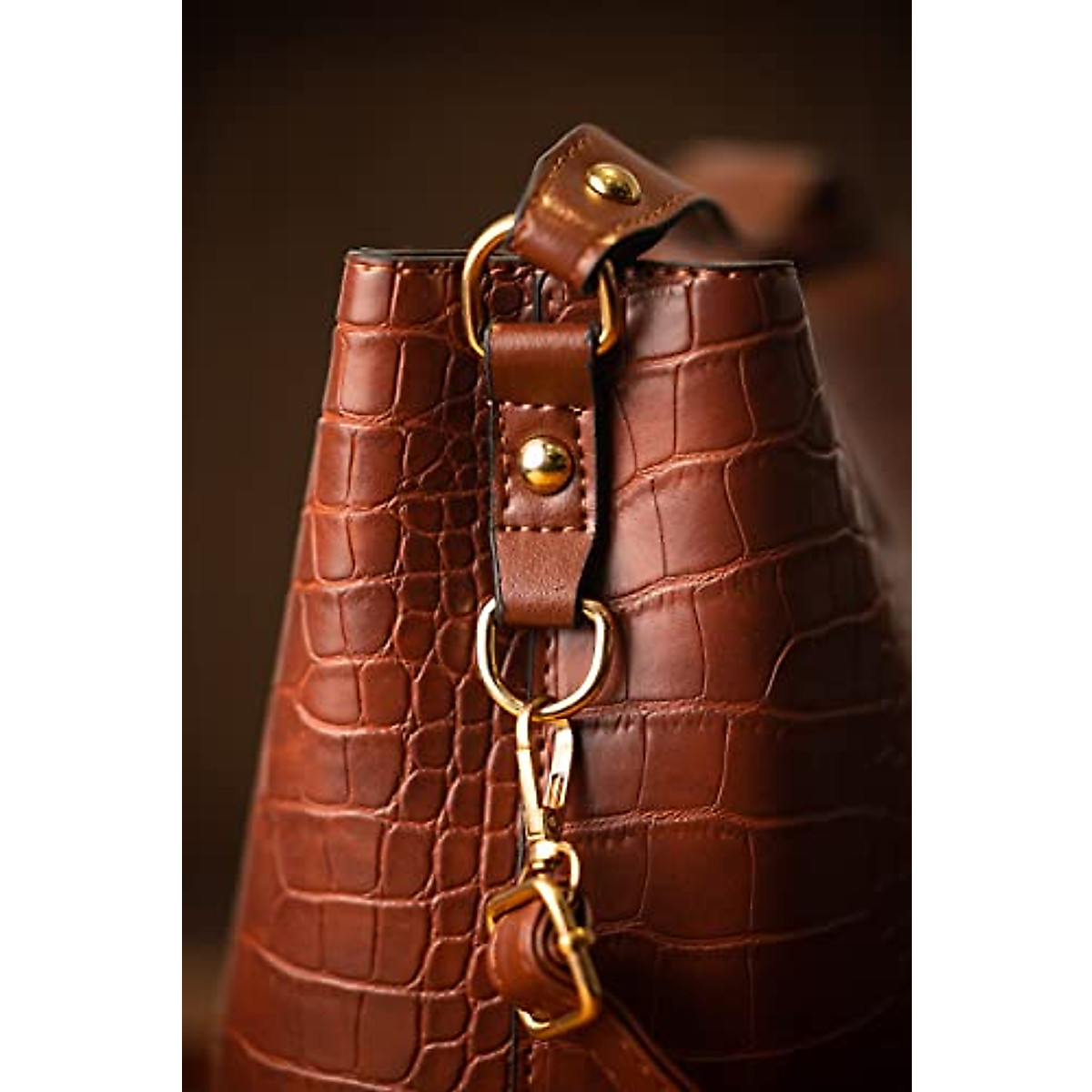 Brunwick Lane Ladies Cross Body Bag, Shoulder Bag with Adjustable Strap, Small Tote Bag. Multipurpose Bag for Women, Brown