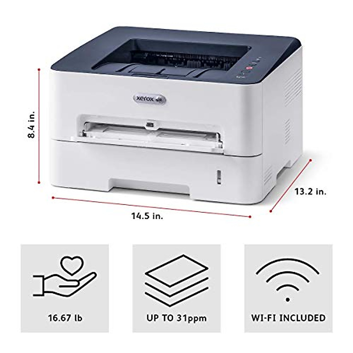 Xerox B210DNI Monochrome Laser Printer,  White