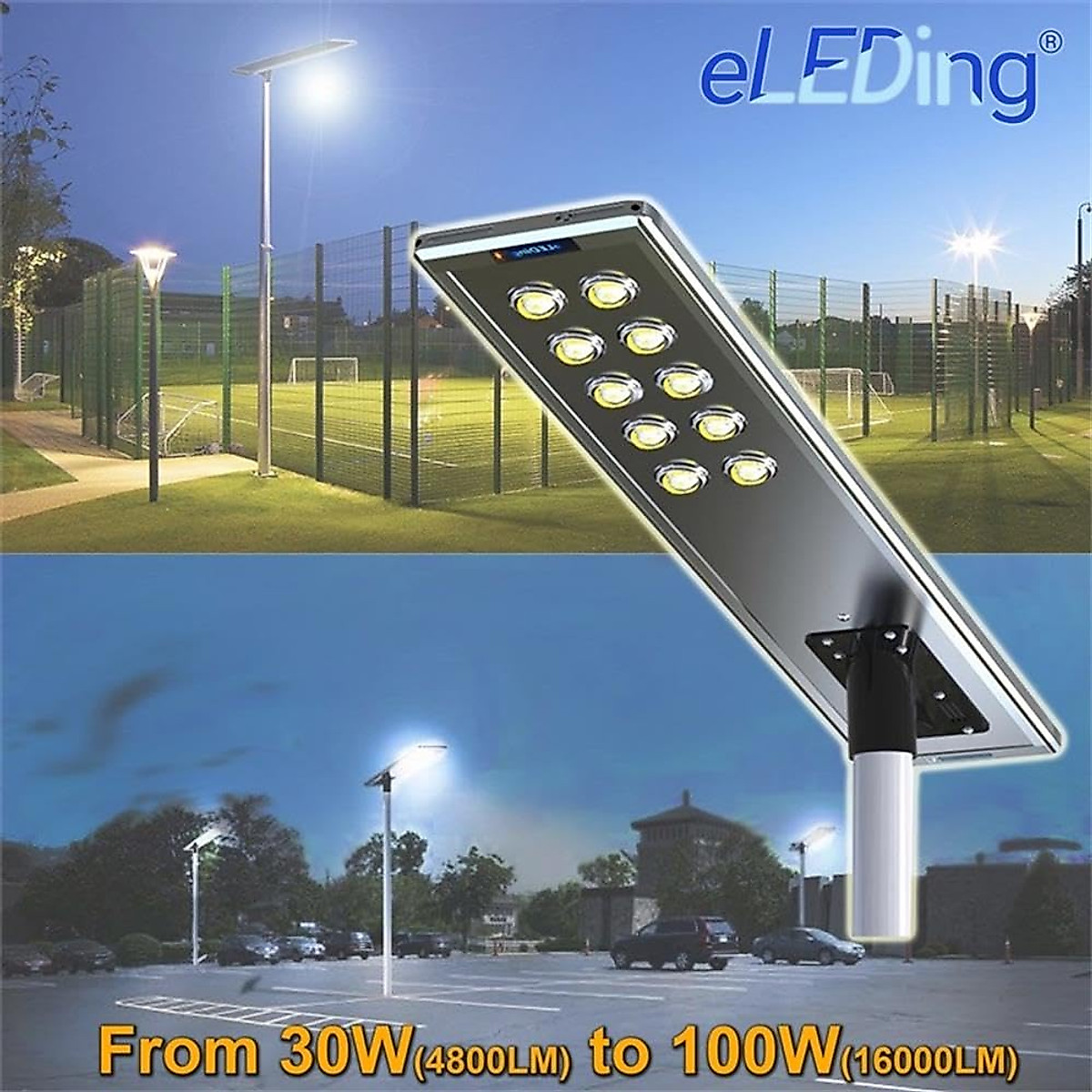 100-Watt 16000-Lumen Integrated LED Gray Motion Activated Outdoor Commercial Residential Parking Path Walkway Area Light