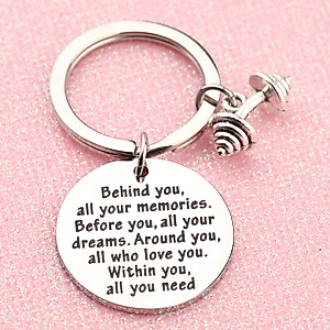 FEELMEM Fitness Keychain Fitness Gift Workout Coach Gift Bodybuilding Jewelry Personal Trainer Gift(Fitness Gift)