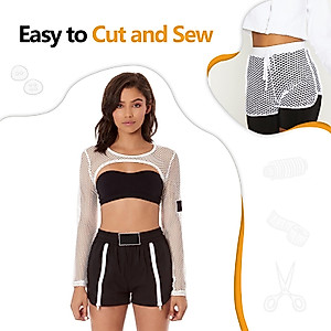 Cupount White Mesh Fabric - 39 x 59 Inch Soft Mesh Netting Slightly Stretchy for Sewing Projects, Shopping Bag, Backpack Pocket and Straps and Netting Clothes