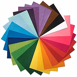 Peachy Keen Crafts 25 Pack - Self Adhesive Crafting Felt Fabric - 8 x 12 Inches Assorted Colors