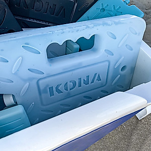 Kona Blue Ice Large Ice Packs for Coolers - Long Lasting Design - Refreezable Reusable Cooler Ice Pack (2)
