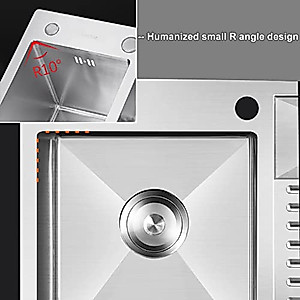 Bathroom Sinks Laundry Pool Balcony Household Stainless Steel Laundry Sink Wash Basin With Washboard Easy To Clean Double Sink Laundry Pool Gift ( Color : A , Size : 60*48*22cm )