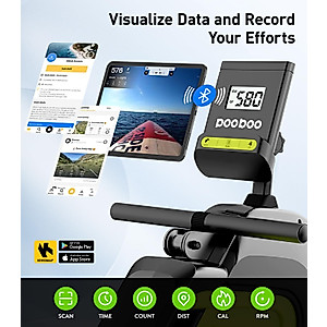 Rowing Machine,JKANGFIT Rowing Machines for Home Use with Arm Strength Training for Full Body Workout,Foldable Magnetic Rower with 14 Levels Resistance LCD Monitor Holder, Green