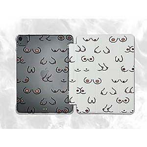 Cute Painted Breasts Art case Compatible with iPad Mini Air Pro 7.9 8.3 9.7 10.2 10.9 11 12.9 inch Pattern Cover New 2022 2021 Trifold Stand 3 4 5 6 7 8 9 Generation 580 (9.7" 5/6 gen)