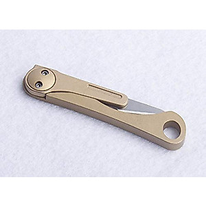 ILEAF Brass Daily Mini Pocket Folding Utility Knife with Key Ring and 10 Replaceable Quick Change Blades, Ultra Compact and Lightweight