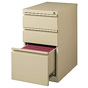 Staples 375798 3-Drawer Mobile Pedestal File Cabinet Putty (20-Inch)