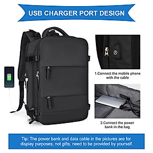 coowoz Large Travel Backpack Women, Carry On Backpack,Hiking Backpack Waterproof Outdoor Sports Rucksack Casual Daypack School Bag Fit 15.6 Inch Laptop with USB Charging Port Shoes Compartment