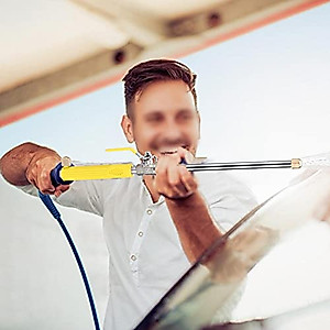 Okuyonic Rust Prevention High Pressure Water Gun Garden Watering Tool Rubber Handle Ergonomic for Garden Irrigation for Cleaning(Yellow)