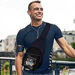 Mama Bear Crossbody Shoulder Bag Sling Backpack Travel Hiking Daypack Casual Chest Pack For Women Man One Size