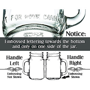 ONE Retro Personalized Mason Jars Drinking Mugs with Handle Engraved Custom Etched with Name and Date for Wedding, Engagement Anniversary Bridal Party Gift Favor Groomsmen Bridesmaids Gifts Gift Idea