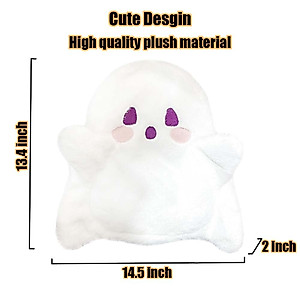 Lutoku Halloween Cute Ghost Face Backpacks, Mini Crossbody Candy Bag, Plush Spooky backpack, Kawaii Cartoon Backpack for Birthday, Day of the Death, Halloween Horror Nights