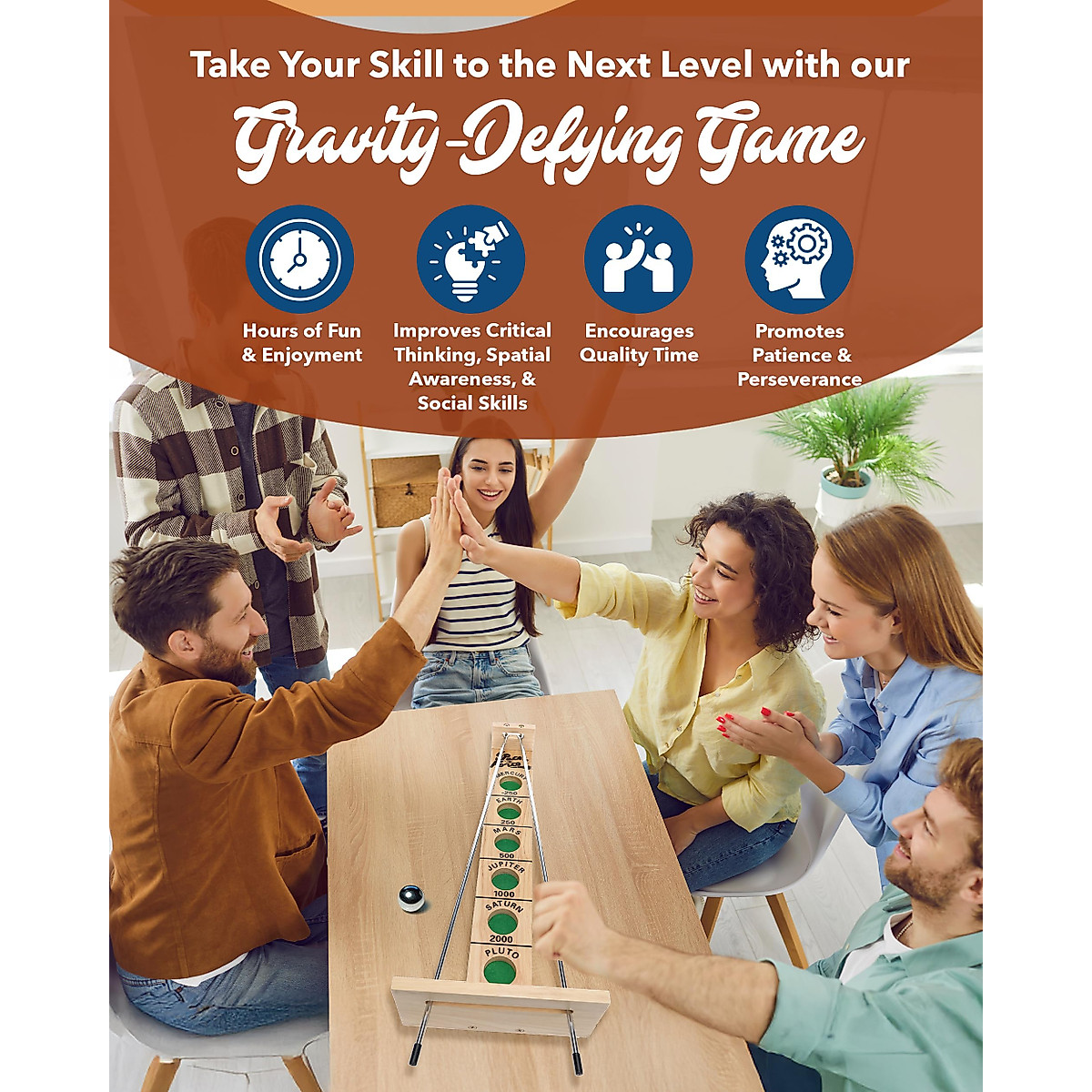 WE Games Shoot the Moon - Solid Wood, 18 in.