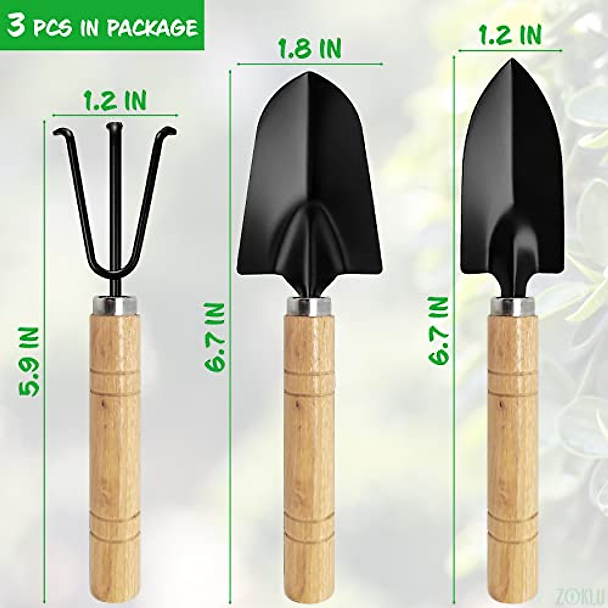 Hand Shovel for Gardening Trowel Garden Tool - 3Pcs Gardening Set of Tools Small Garden Rake Ergonomic Garden Hand Tools Wood Handle Gardening Tool 3 Piece - Gardening Tools Heavy Duty Garden Tool Set