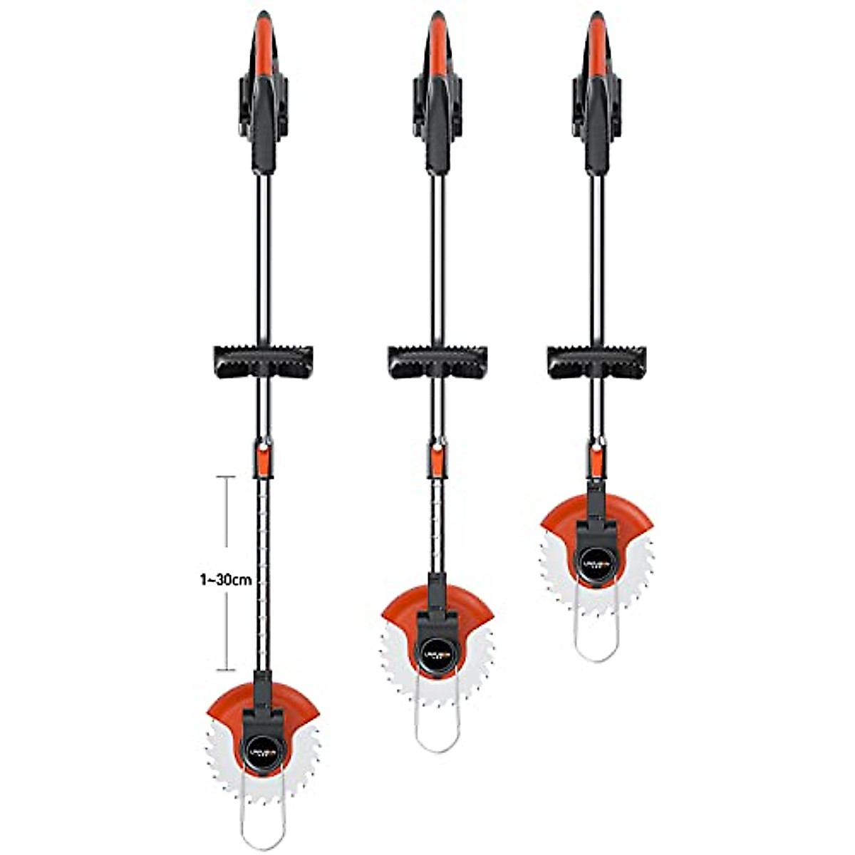 YRCWZF 6000rpm 1800W Telescopic Garden Strimmer, Powerful Telescopic Garden Lawn Edge Mower with Fast Charger & Three Kinds Spare Blades