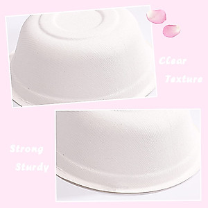 Lshfwn 100 PCS Disposable Paper Bowls,100% Compostable Biodgradble Bowl,12 OZ White Party Paper Bowls,Natural Sugarcane Fibers Bowls for Parties Catering