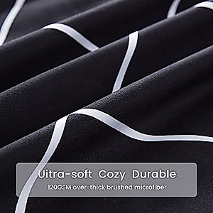 SLEEP ZONE Grid Printed Duvet Cover Queen Size with Zipper Closure & 8 Corner Ties, Soft Breathable All Seasons Comforter Cover Set 3 Pieces (Queen)