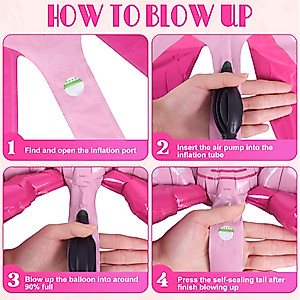 6 Pcs Pink Bow Balloons for Girls, 35 Inch Bow Foil Balloons,Pink Bows Gender Reveal Decorations for Birthday Party Wedding Baby Shower Mouse Party Decoration (Pink)