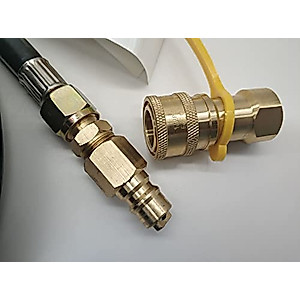 Guofulda 3/8 Inch Natural Gas Quick Connect Fittings, LP Gas Propane Hose Quick Disconnect Kit, Brass Propane Grill Connector Adapter, 3/8” Male Pipe NPT Thread x 3/8” Female Pipe Thread