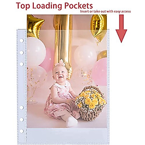 30 Pack 60 Pockets 5x7” Photocard Sleeves for A5 6 Ring Binder, Ultra-Clear Photo Sleeves, Double-Sided 1 Pocket Photo Pages, Top Loading Photo Sheet Protector for Photos, Postcards, Seed Packets