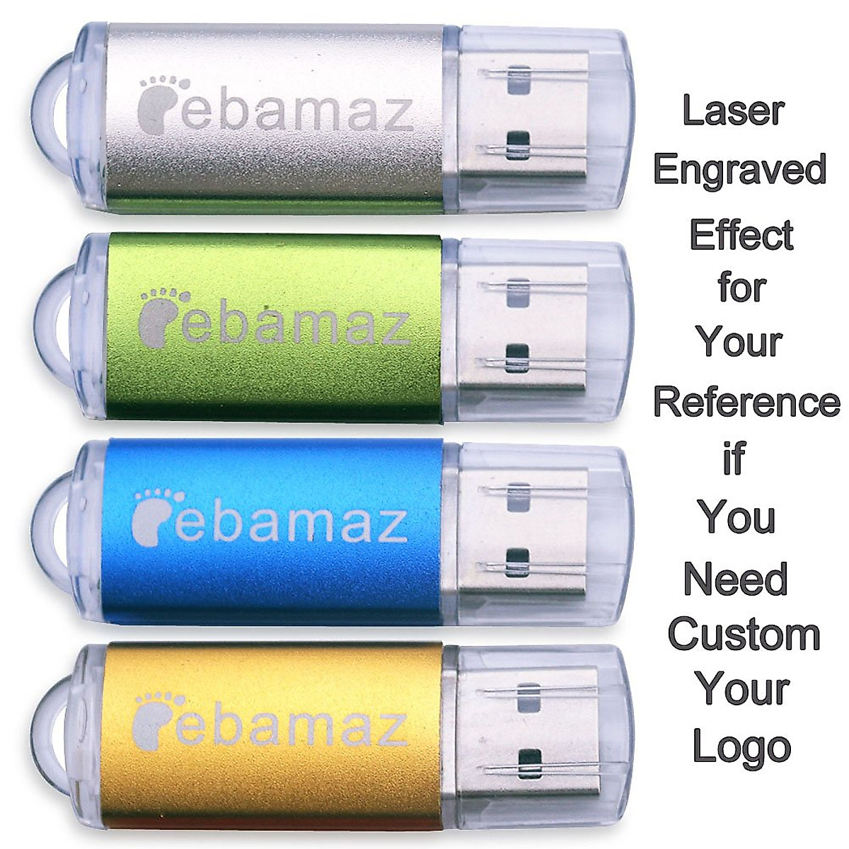 Ebamaz USB Flash Drives 2.0 Metal Key Pack of 5 Colors (512MB,Not GB,Smaller Than 1GB,Blank)