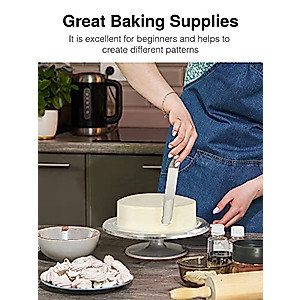 Puroma 8-in-1 Aluminium Alloy Rotating Cake Turntable 12'' Revolving Cake Decorating Stand with 3 Angled Icing Spatula, 3 Icing Comb for Pastries, Cupcakes and Cake Decorations