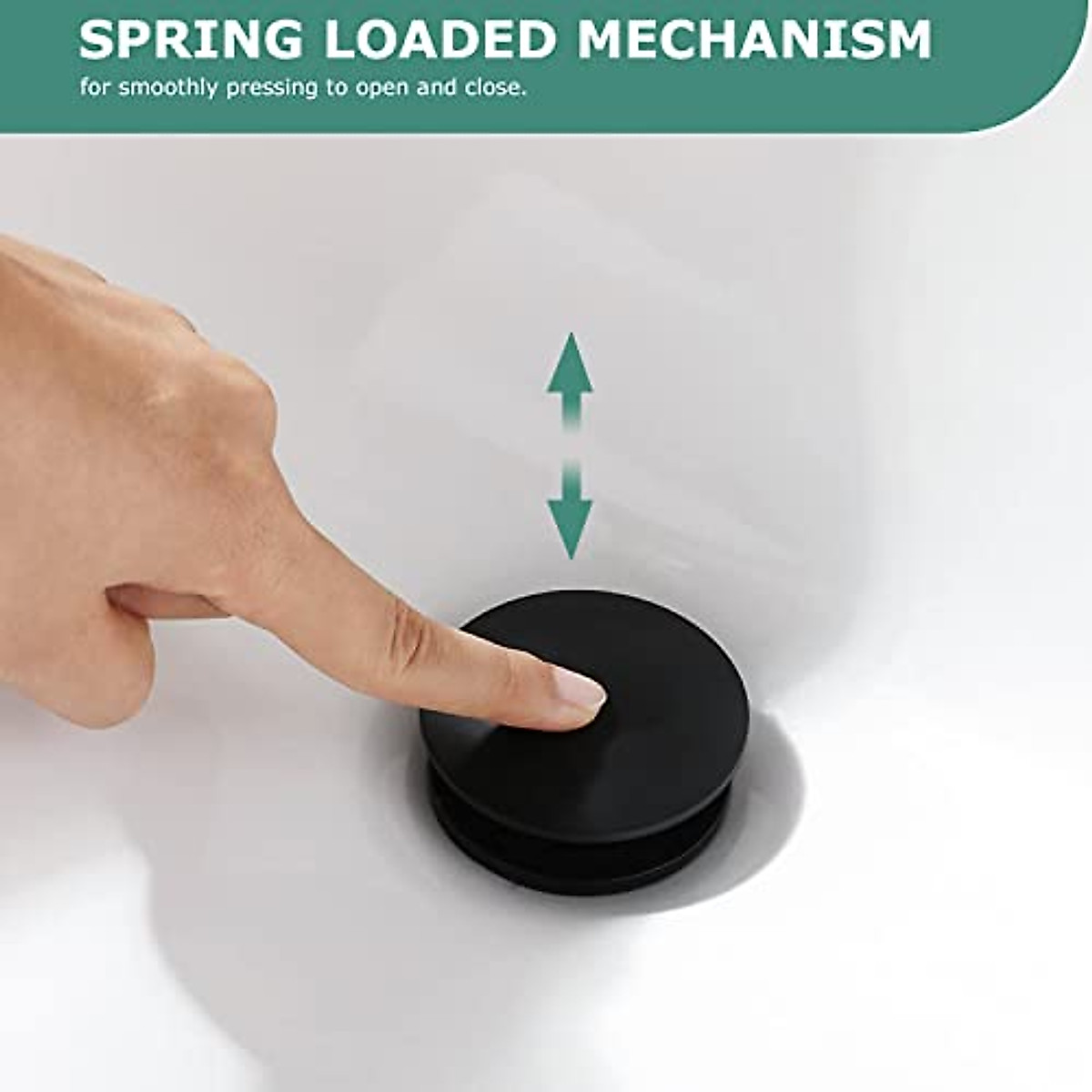 PARLOS Pop Up Drain Stopper with Overflow for Bathroom Sink Faucet Vessel Vanity, Matte Black, 20861