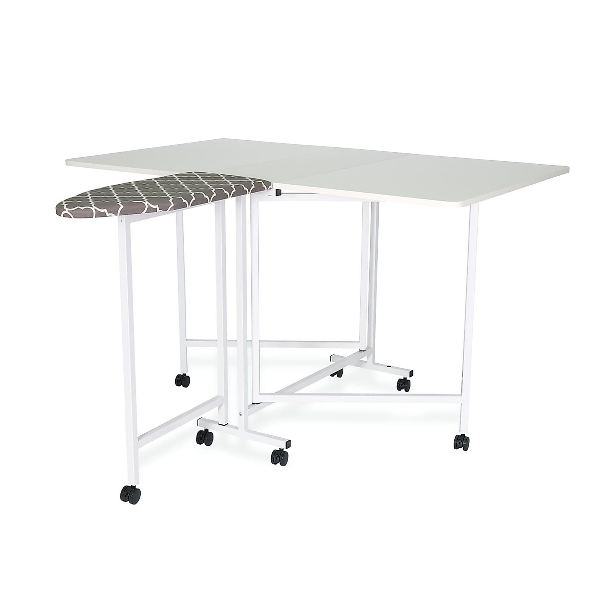 Arrow Sewing Furniture Millie Folding Cutting Table with Ironing Board